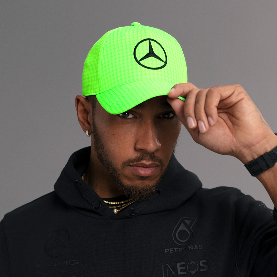 Mercedes Lewis Hamilton 2023 Team Driver Cap Neon Green - 701223402 00